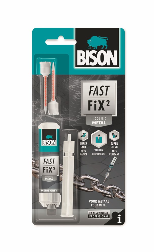 Bison 2-componenten reparatielijm Fast Fix² Vloeibaar metaal kaart 10 ...